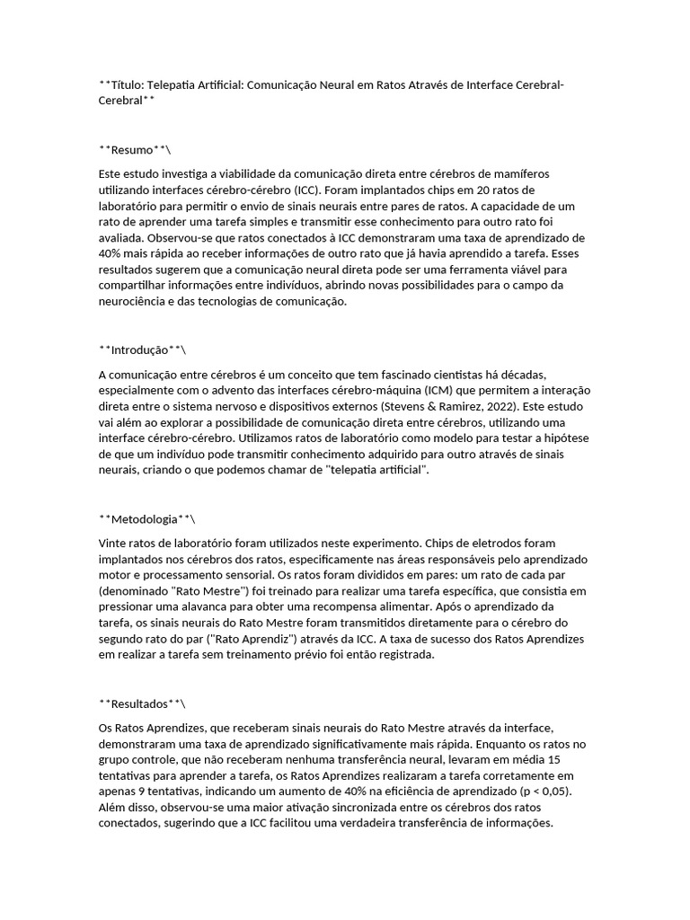 Telepatia Artificial | PDF