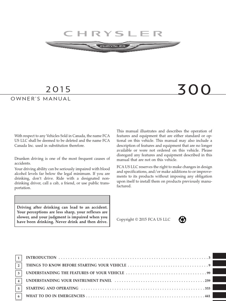 Chrysler 300s Awd Owners Manual | PDF