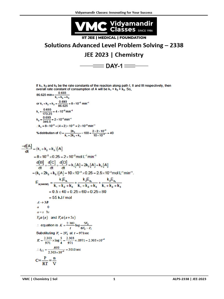ALPS 2338 Chemistry Assignment Solutions | PDF
