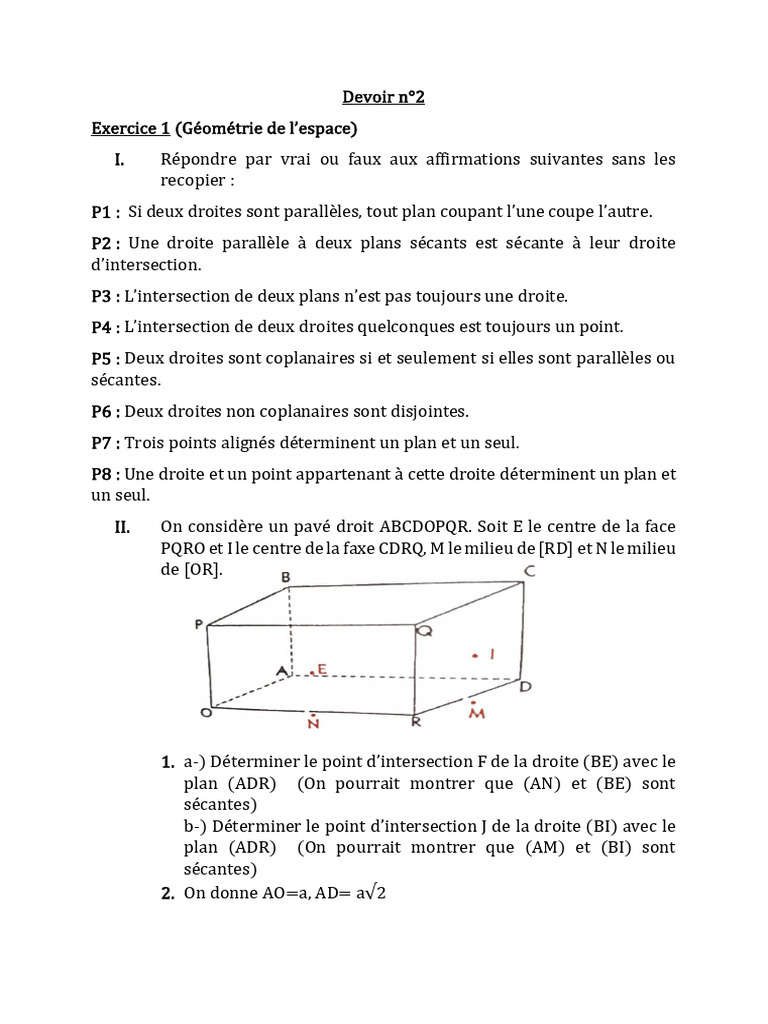 Exercices de géométrie et fonctions mathématiques | PDF | Mathématiques ...