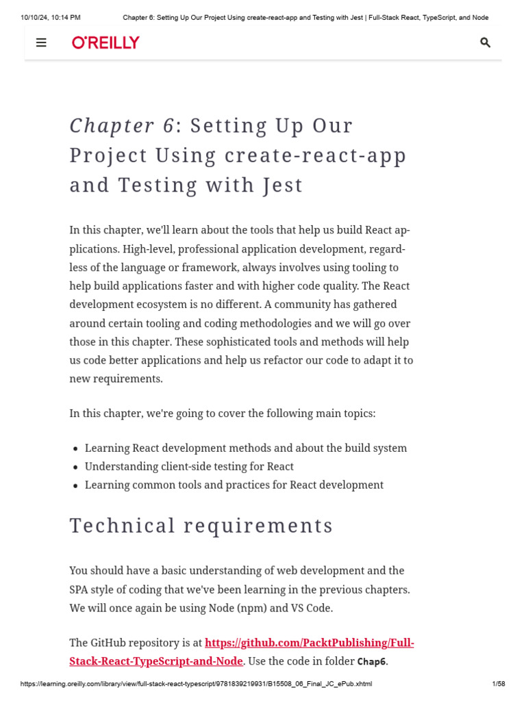Chapter 6_ Setting Up Our Project Using create-react-app and Testing ... Chapter 6_ Setting Up Our Project Using create-react-app and Testing ...