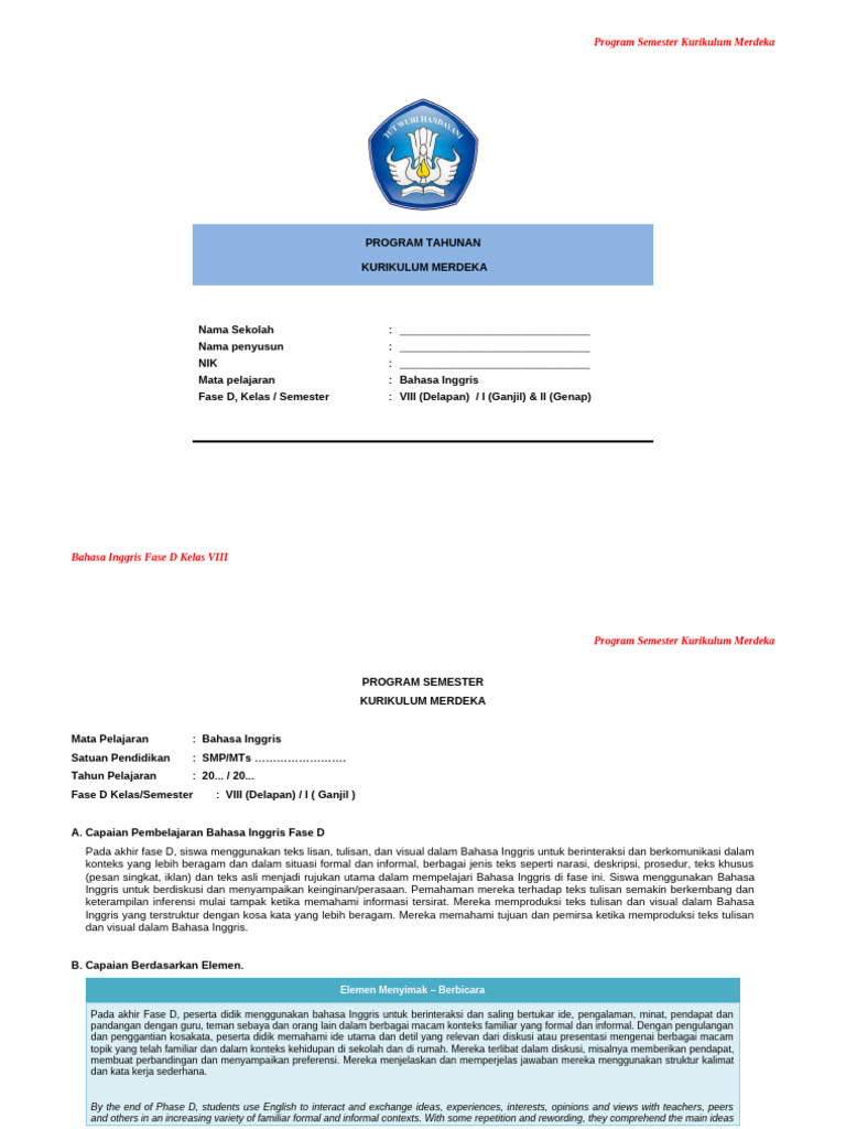 Promes Kurikulum Merdeka | PDF