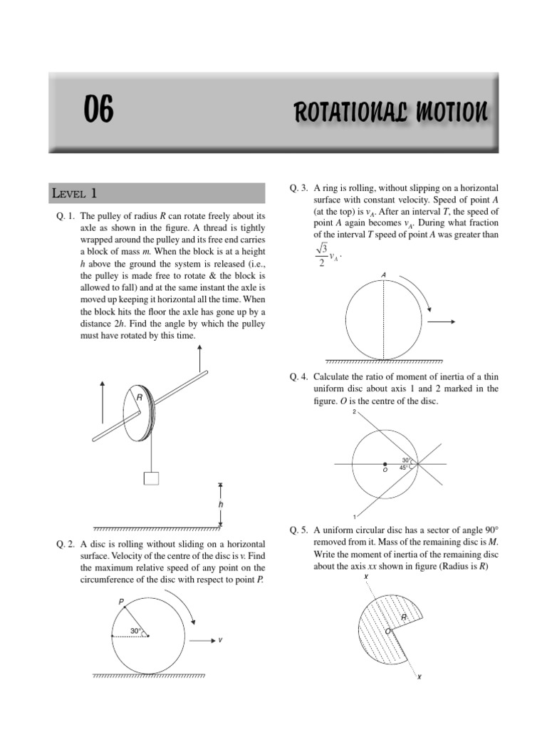 6 Rotational Motion SBT | PDF