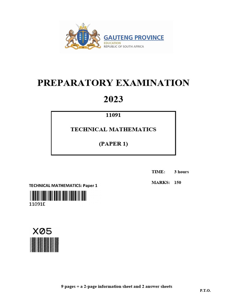 Technical Mathematics P1 Eng - x5 | PDF