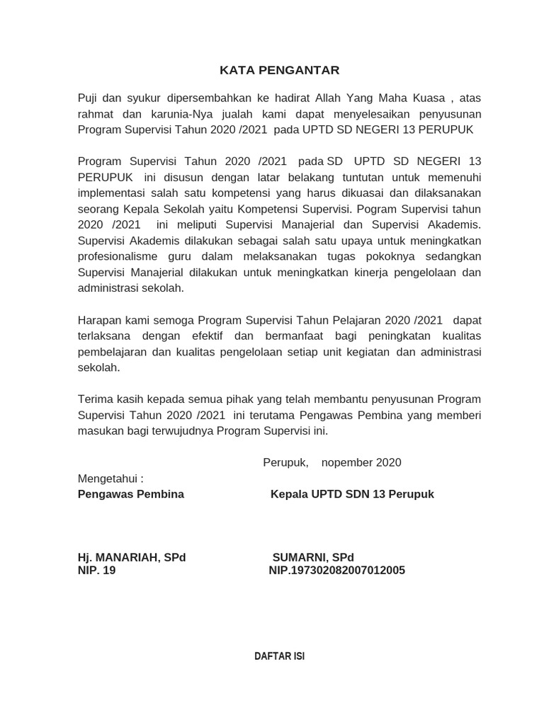 Program Supervisi | PDF