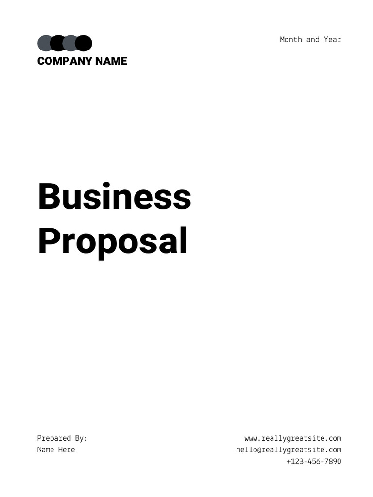 General Proposal in Black White Minimalist Style | PDF
