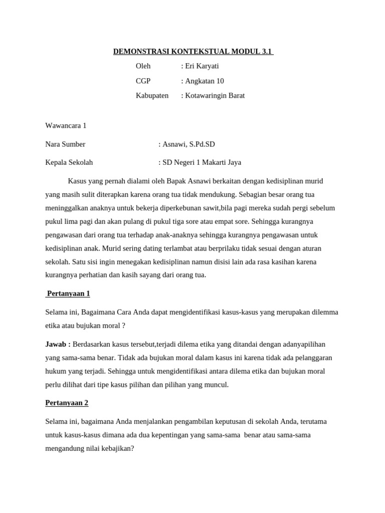 Demonstrasi Kontekstual Modul 3.1 | PDF | Logic