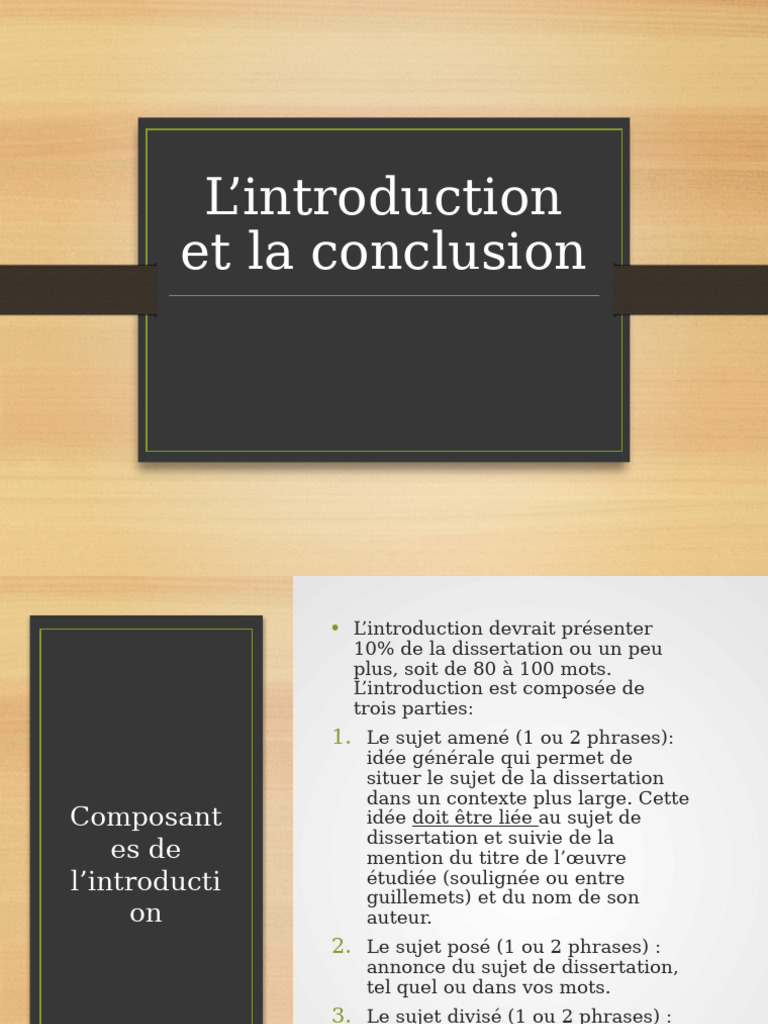 Lintroduction Et La Conclusion | PDF