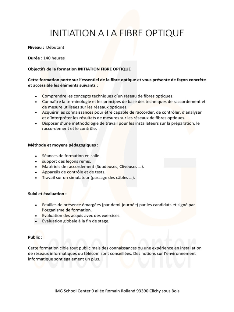 Initiation A La Fibre Optique | PDF