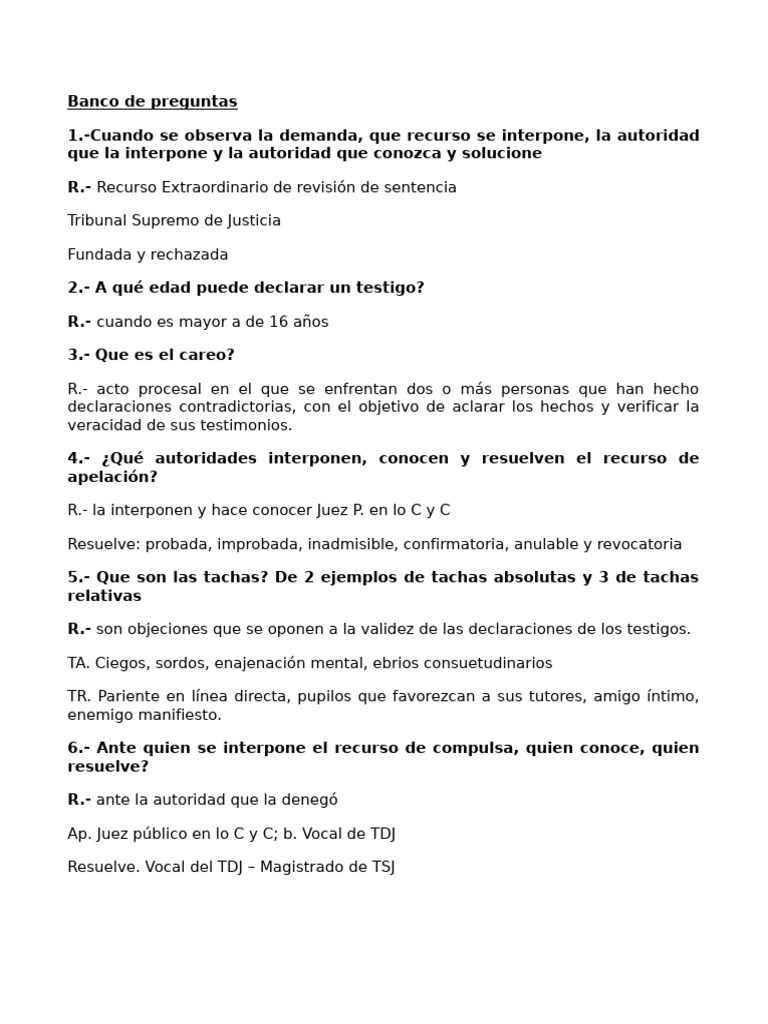 Banco de Preguntas | PDF