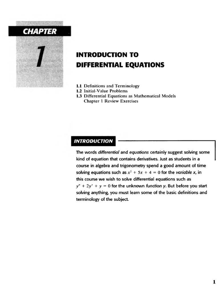 Ordinary Differential Equations (O.D.E) | PDF