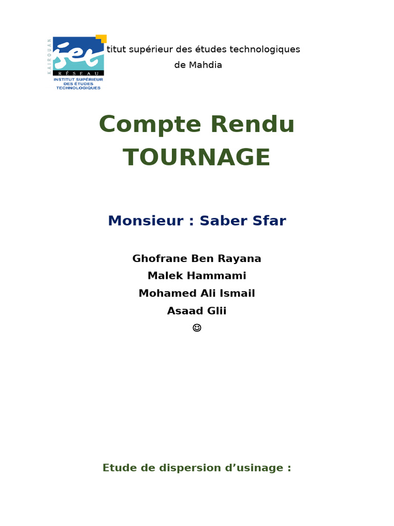 Compte Rendu Tournage | PDF