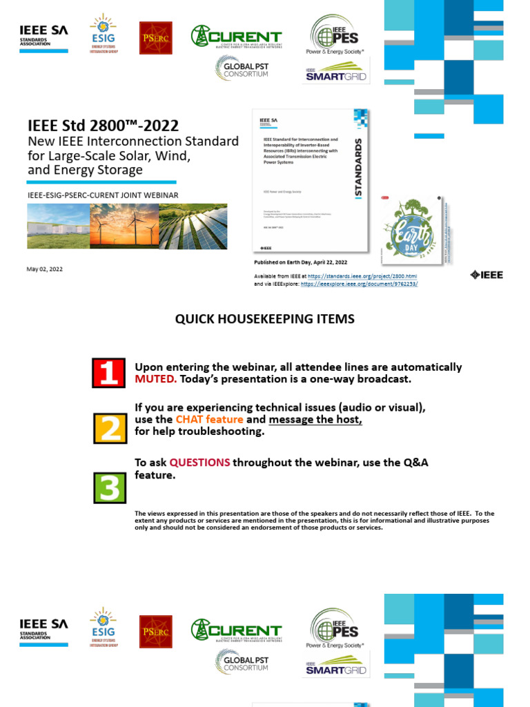 IEEE STD 2800™-2022: New IEEE Interconnection Standard For Large-Scale ...
