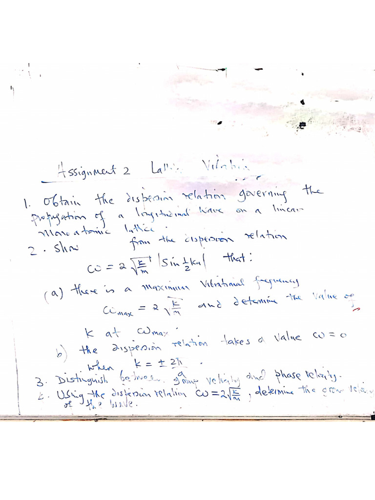 Assignment 2 Lattice Vibration | PDF