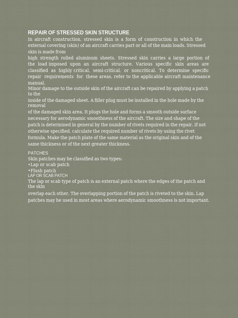 Repair of Stressed Skin Structure | PDF