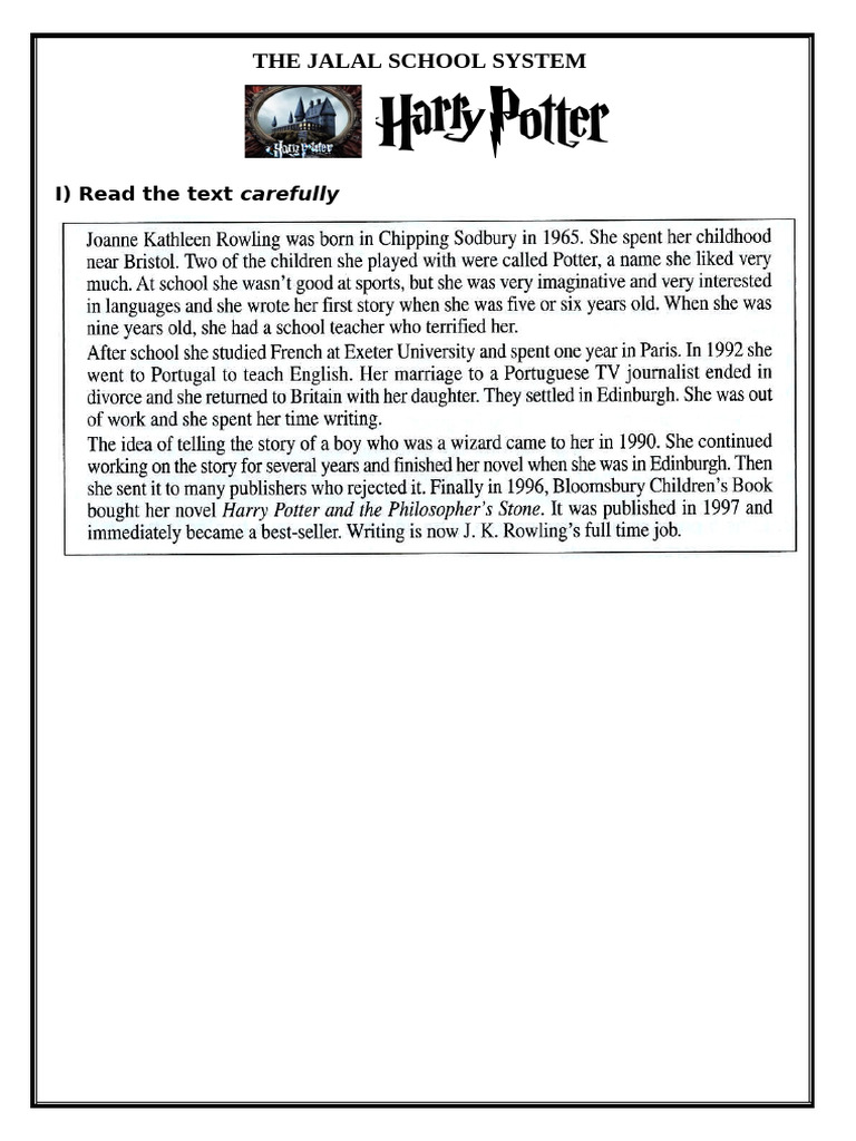 Harry Potter Worksheet | PDF