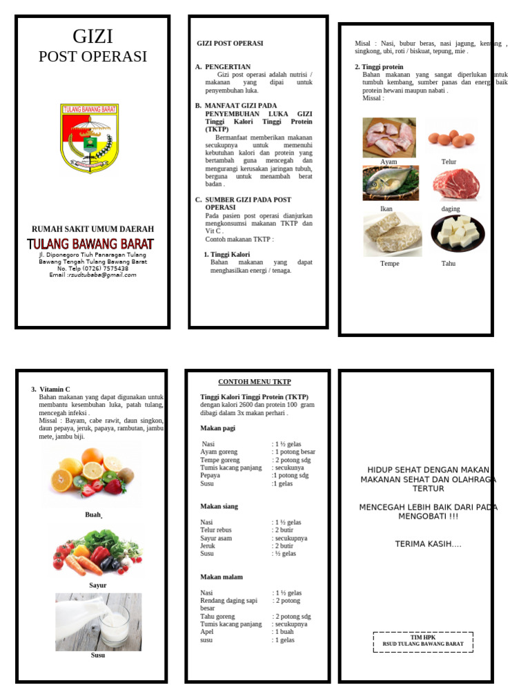 Leaflet Gizi Post Operasi | PDF