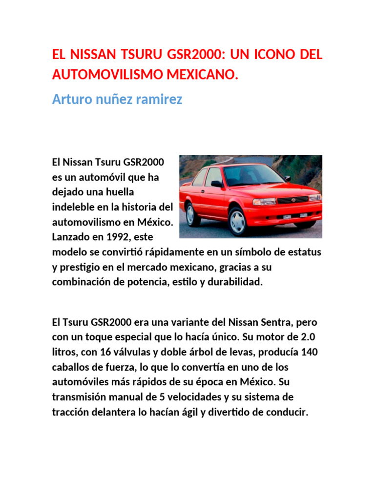 EL NISSAN TSURU GSR2000 | PDF