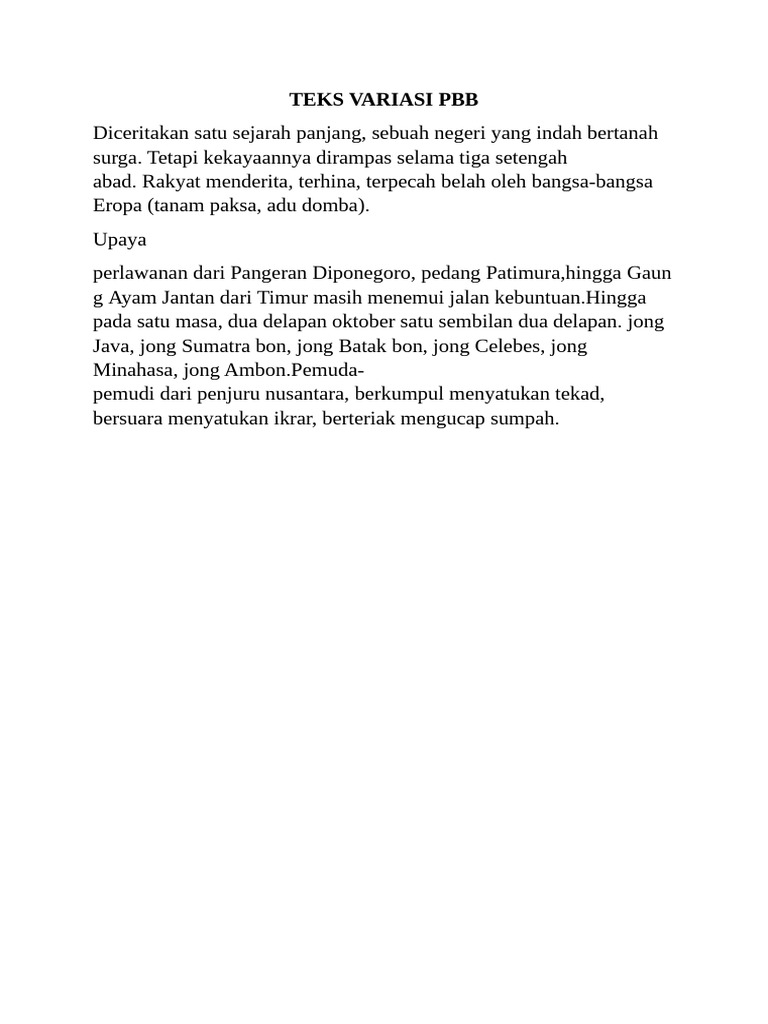 Teks Variasi PBB | PDF