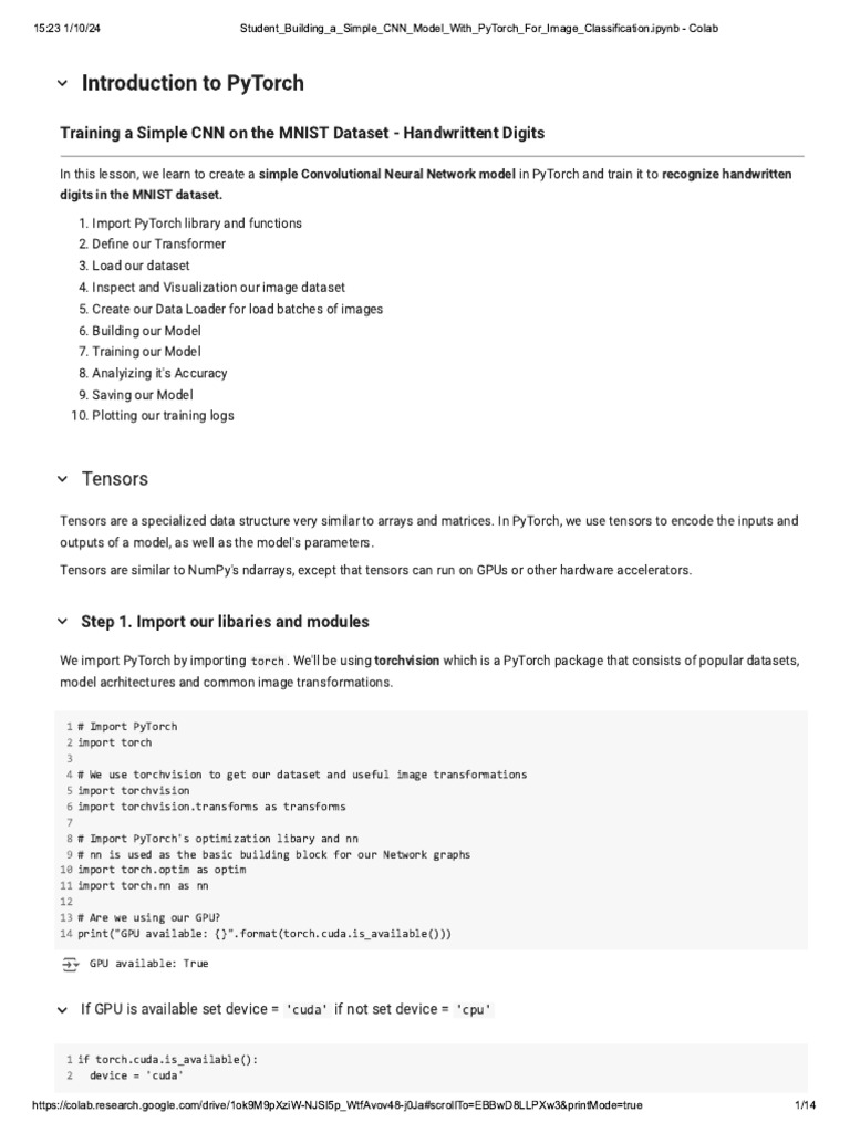 Student Building A Simple CNN Model Wit... For Image Classification-1 | PDF