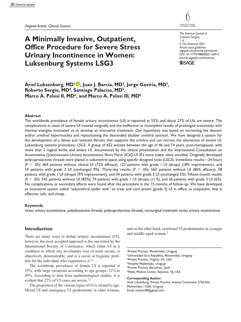 A Minimally Invasive, Outpatient, Office Procedure For Severe Stress ...