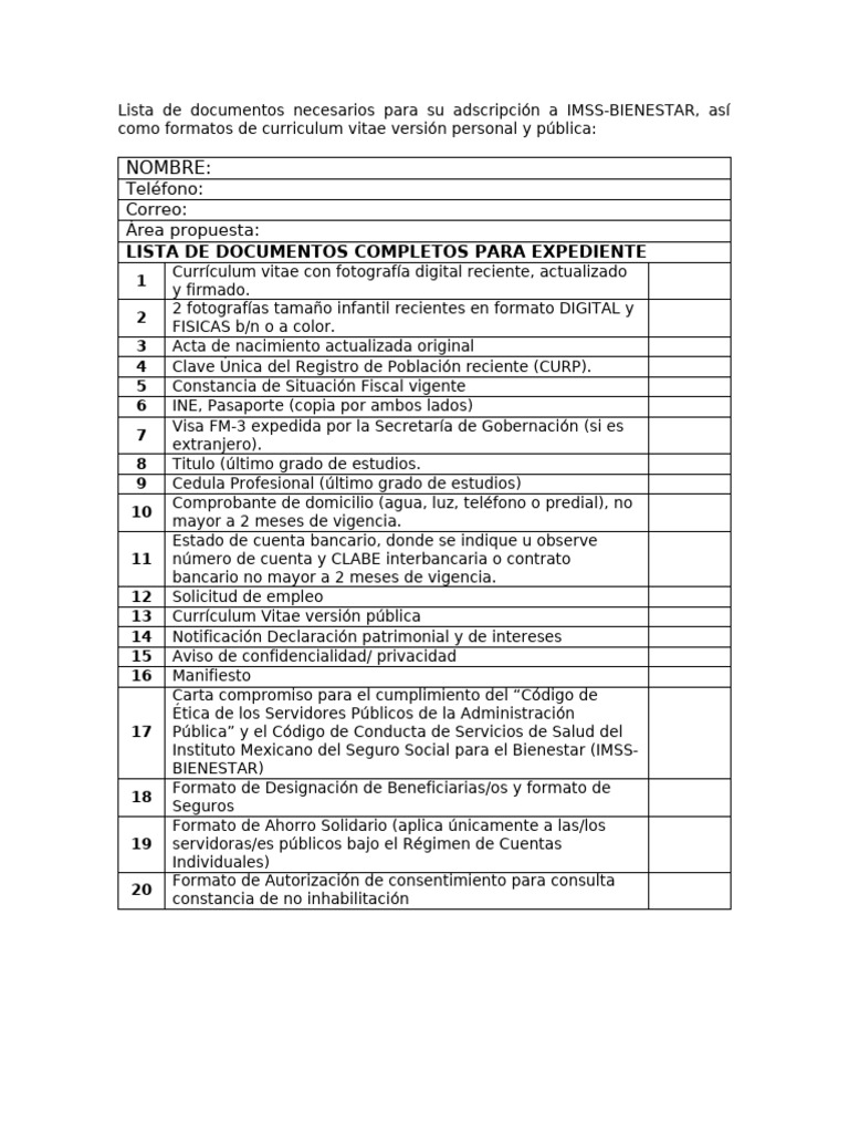 Chekc List Opd | PDF
