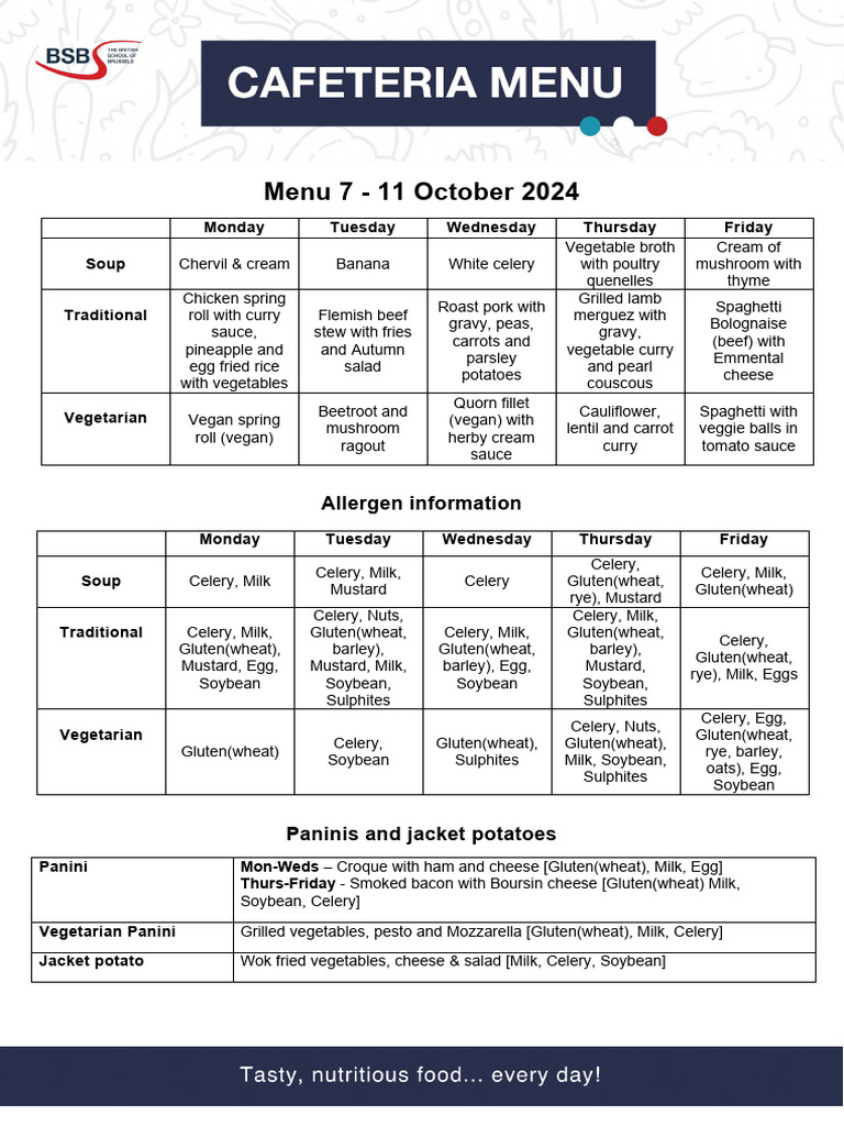 Menu 7 - 11 October 2024 | PDF