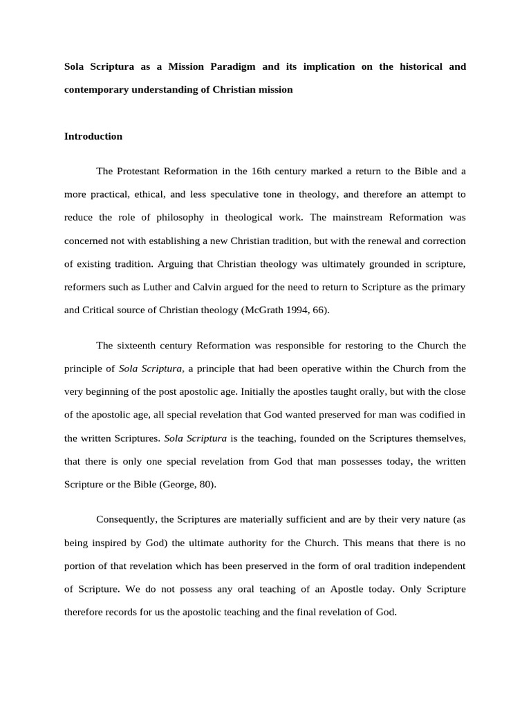 Protestant Mission Paradigm | PDF | Sola Scriptura | Indulgence