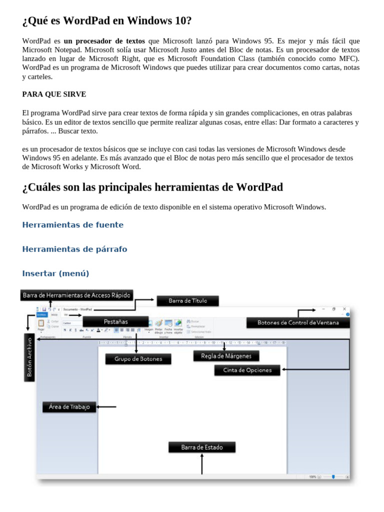 Qué Es WordPad en Windows 10 | PDF