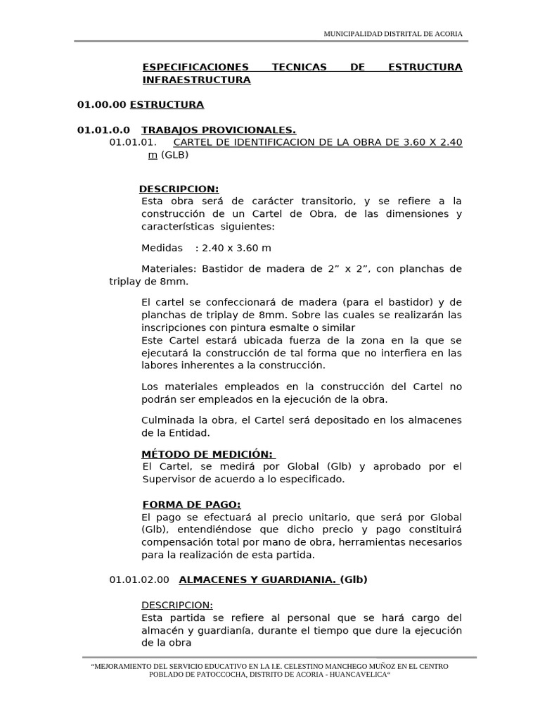 E.T. Estructura Infraestructura | PDF