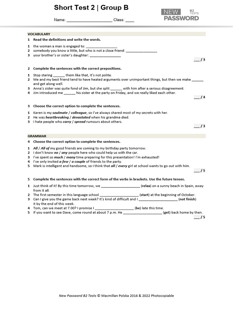 New Password B2 ST 2B | PDF