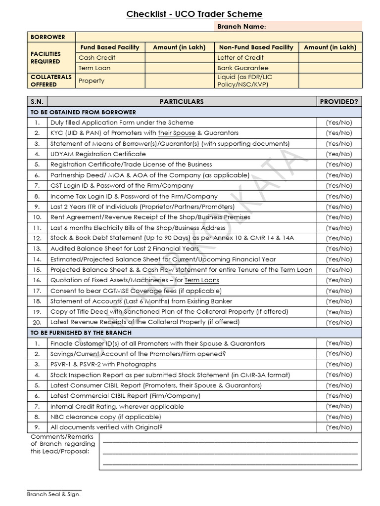 1.2 - MSME Schemes - Checklist | PDF