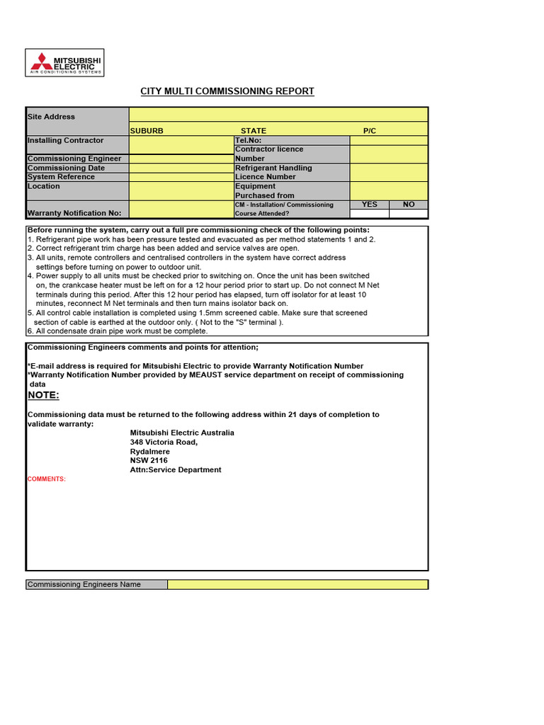MEAUST CM Commissioning Logbook1.0 | PDF