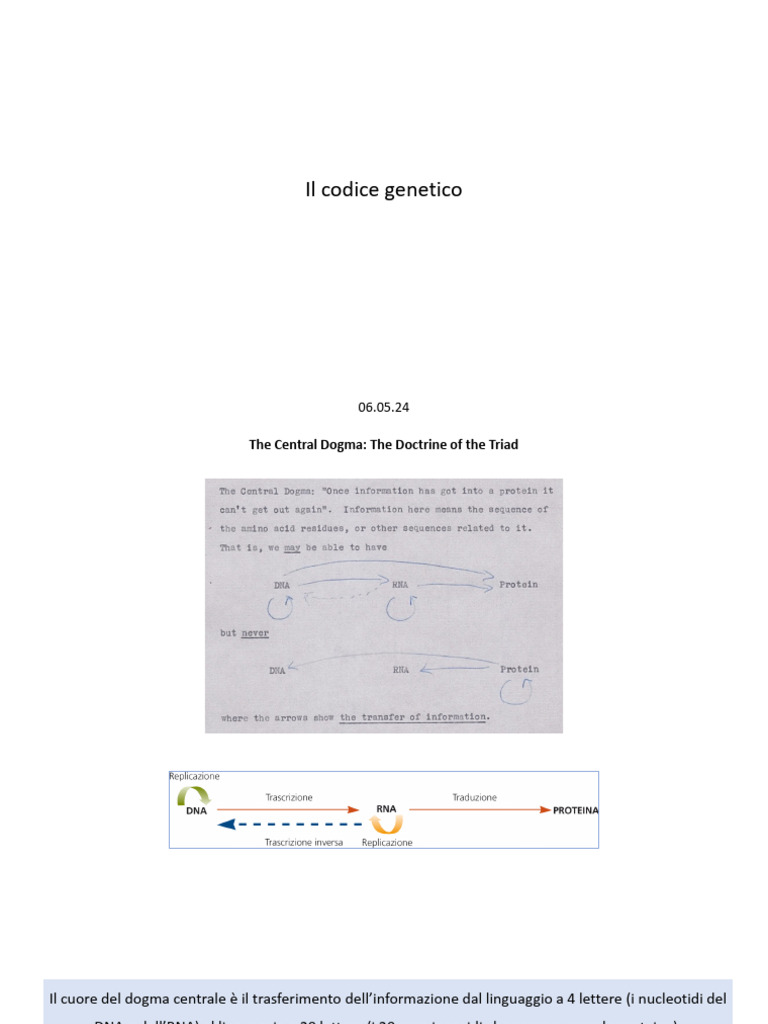 Il Codice Genetico | PDF