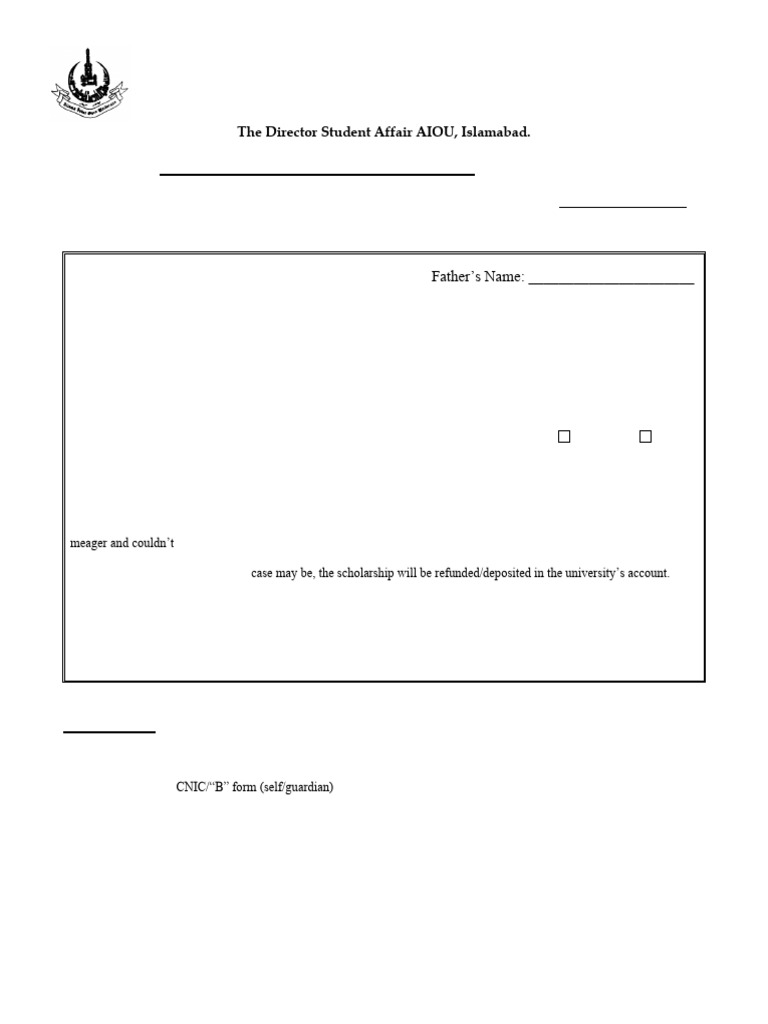 Merit Scholarship Scheme SSF-103 Form | PDF