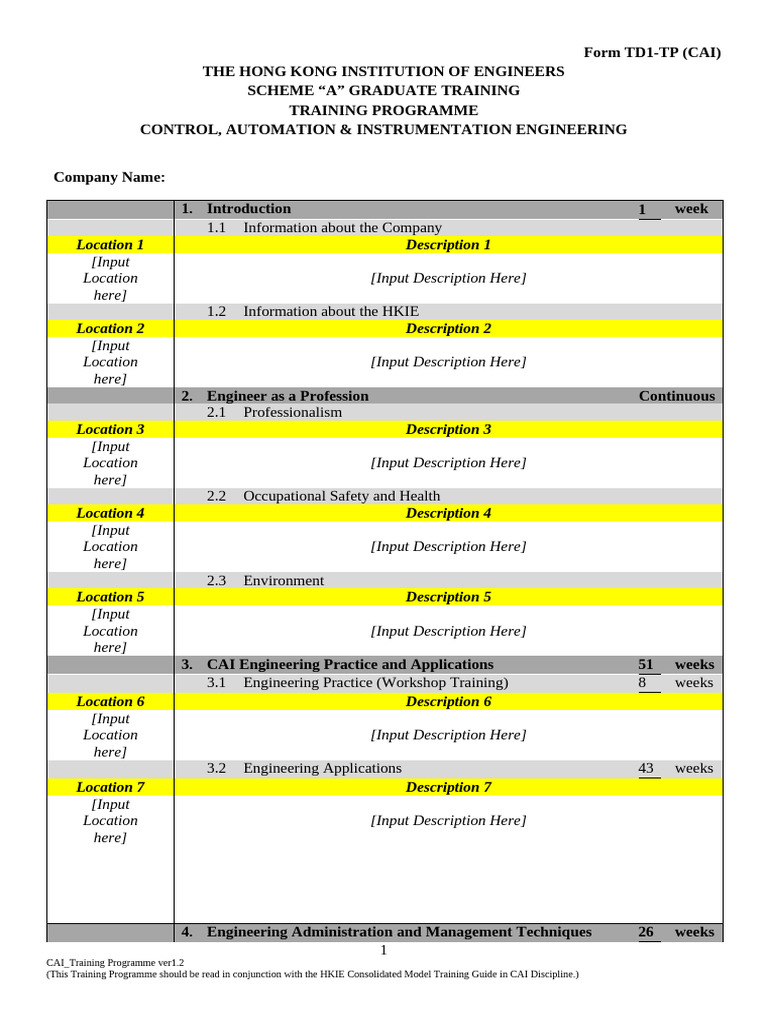 CAI - Training Programme Ver1.2 | PDF