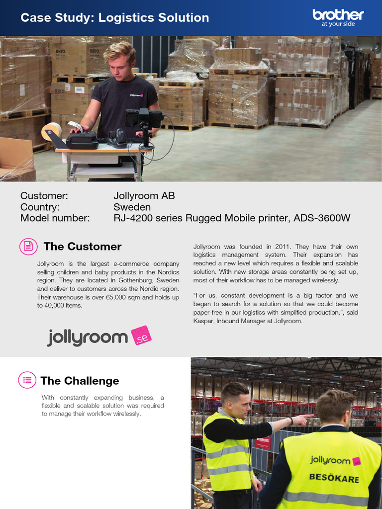 Case Study Logistics Solution Sweden Jollyroom RJ ADS3600W | PDF