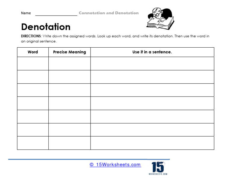Denotation Worksheet | PDF