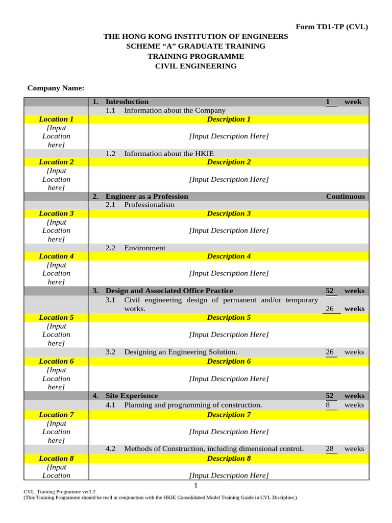 CVL - Training Programme Ver1.2 | PDF
