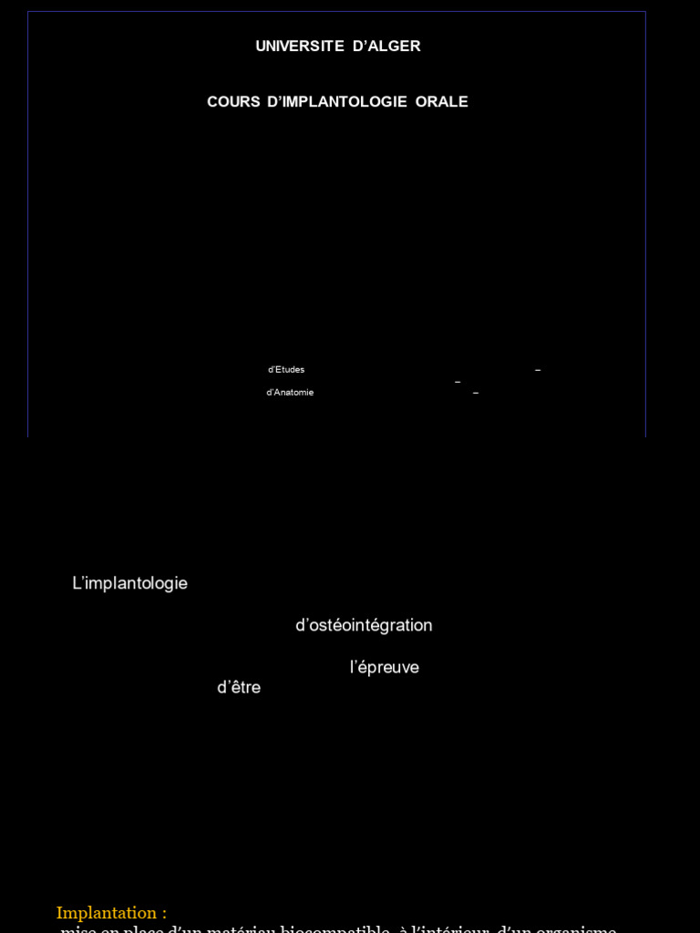 1.historique Et Evolution Des Concepts en Implanto Orale | PDF