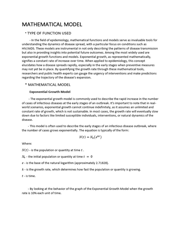 Mathematical Model - Exponential Growth | PDF