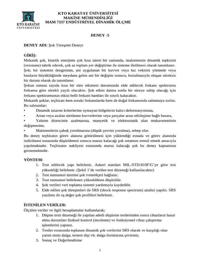 Deney5 2021-2022-Sok Titresimi Deneyi | PDF