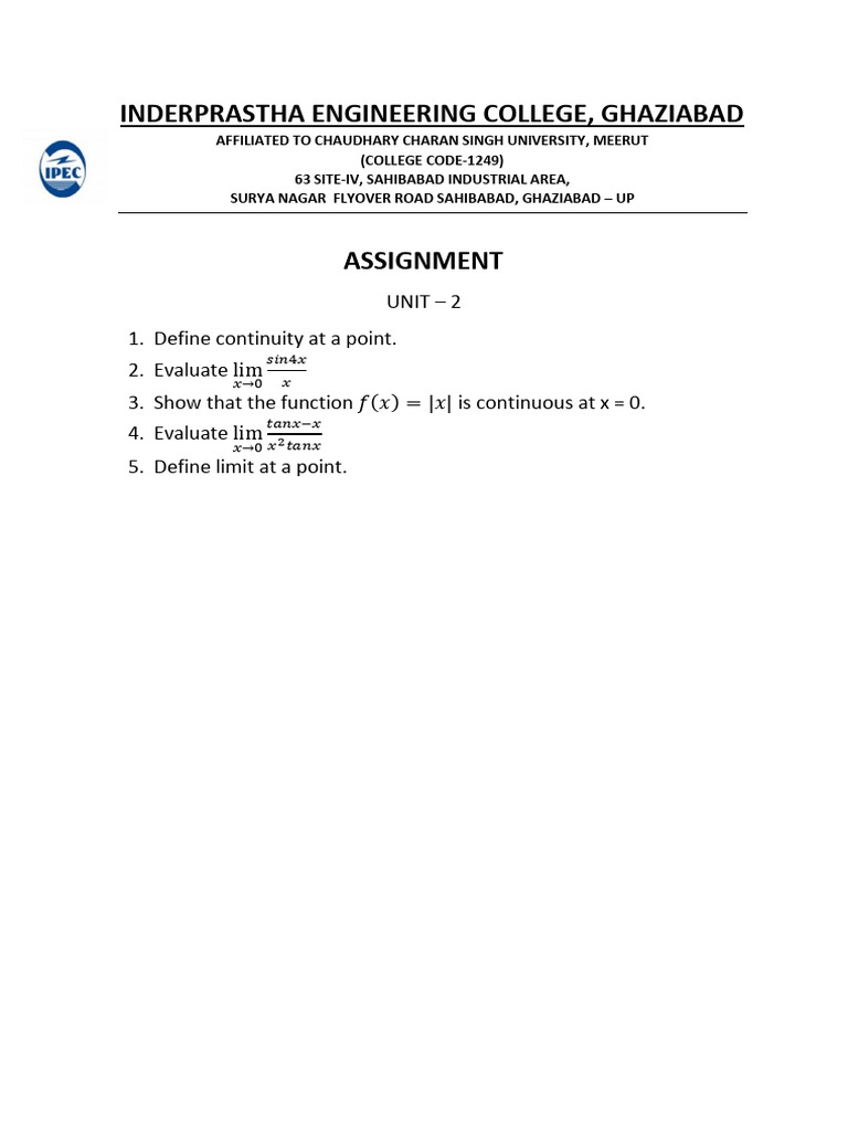 Maths1 Assignment2 Himadri | PDF