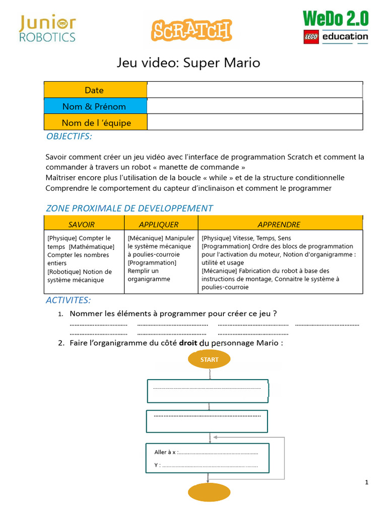 Jeu Video: Super Mario: Objectifs | PDF