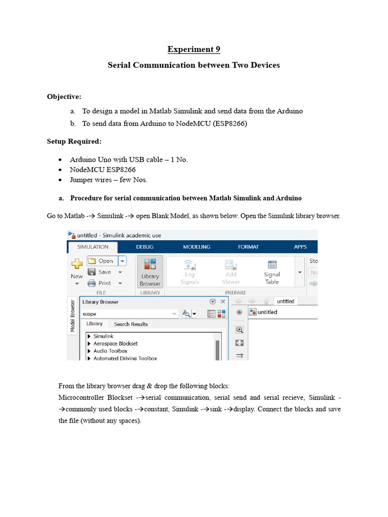 Ex9 Serial Communication | PDF