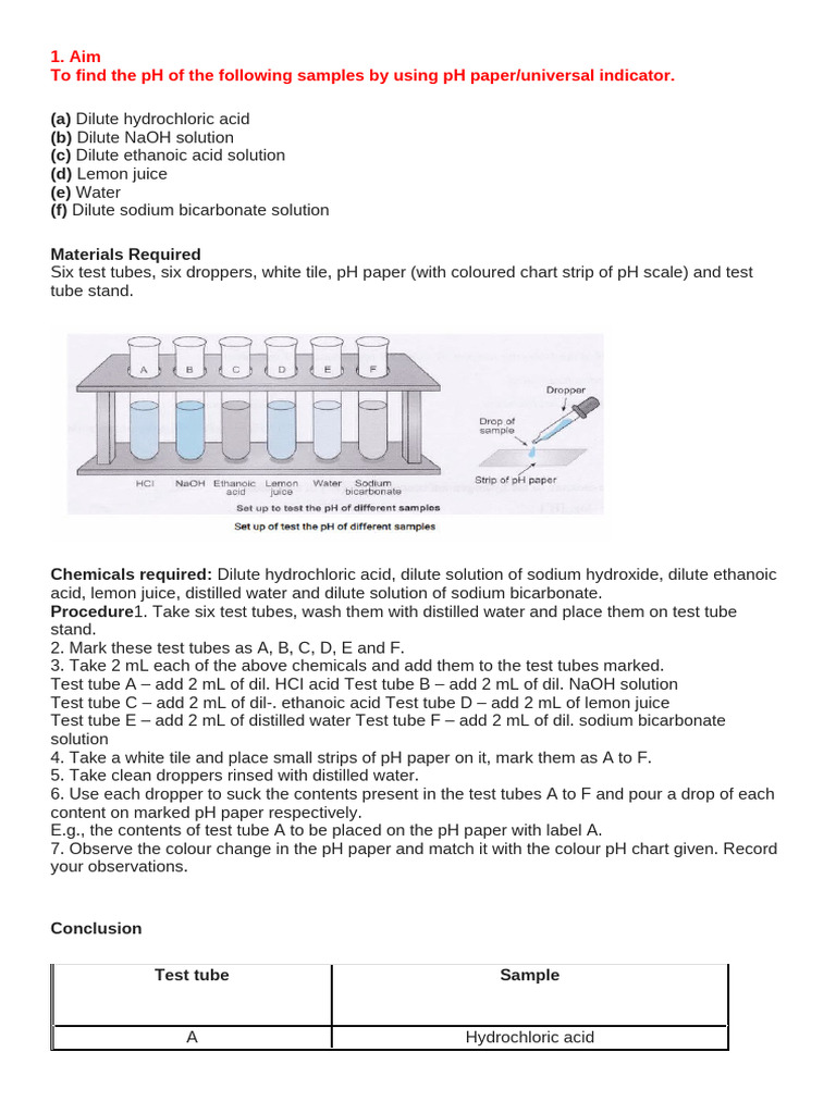 experiments of class 10(20-21) | PDF