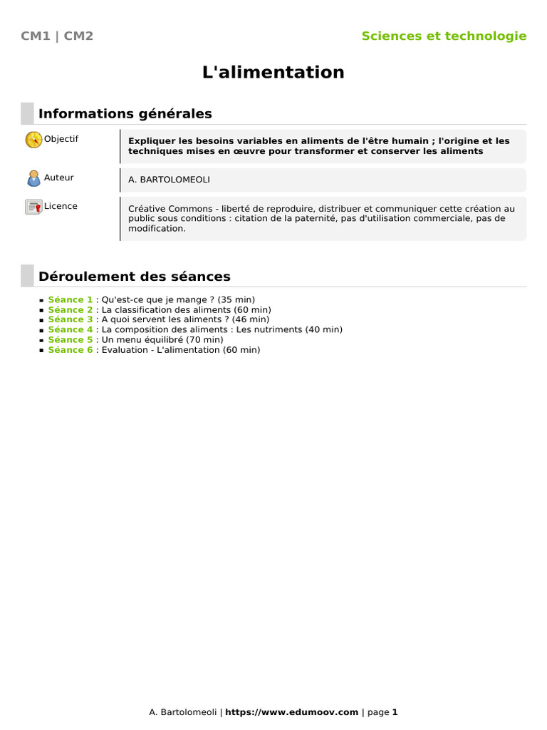 L'alimentation | PDF