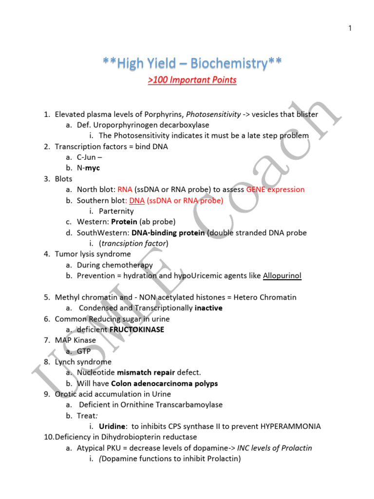 High Yield Biochemistry PDF | PDF | Biosynthesis | Lysine