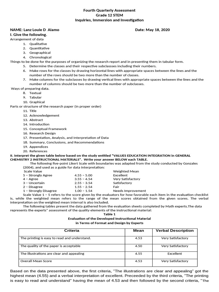 4th QUARTERLY ASSESSMENT | PDF