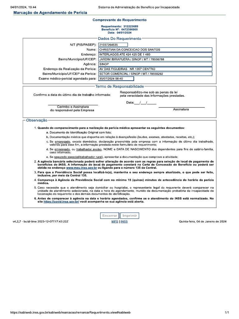 Requerimento Inss | PDF